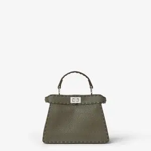 Fendi Peekaboo® Iseeu Petite Gray-green Selleria Bag With Hand-sewn Stitches - [green]